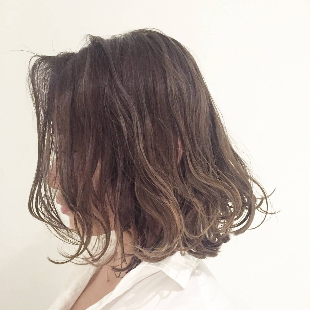 ミディアム ロブ ハイライト 外国人風カラー×Ticro hair×大石 卓×220836【HAIR】